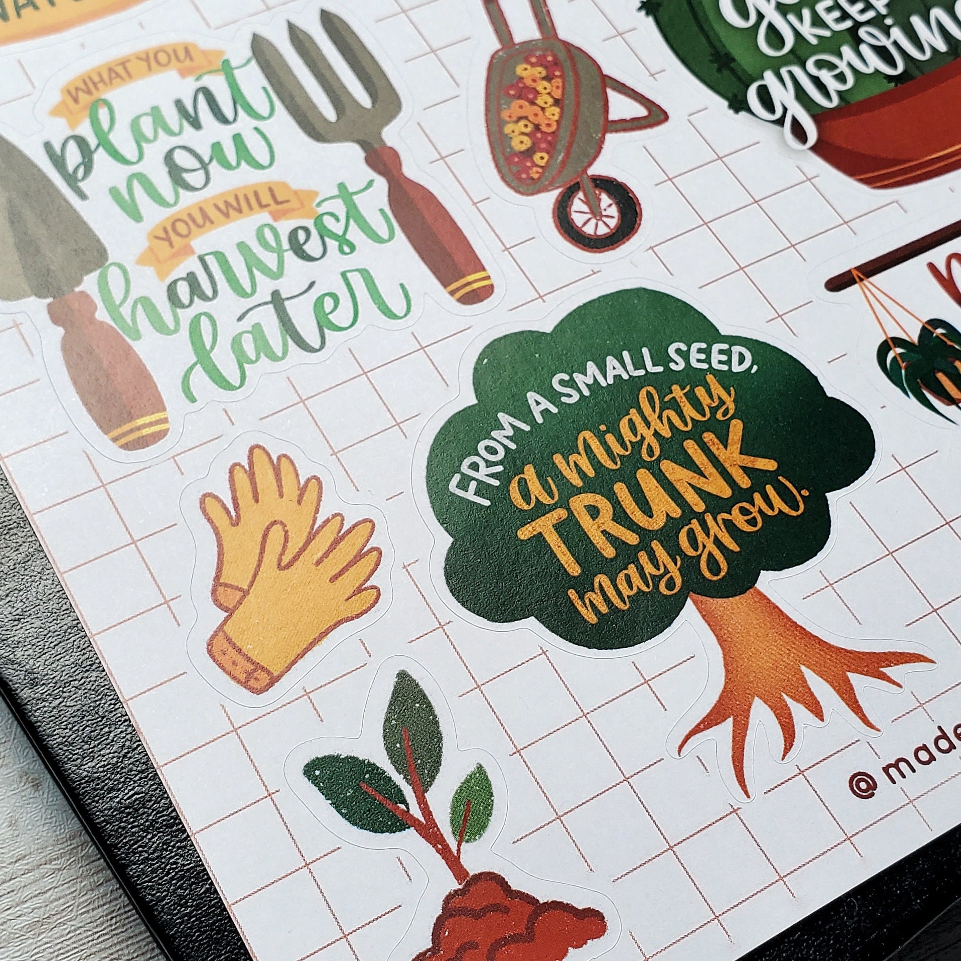 Plant Garden Sticker Sheet - Garden Planner Sticker Sheets, Gift for ...