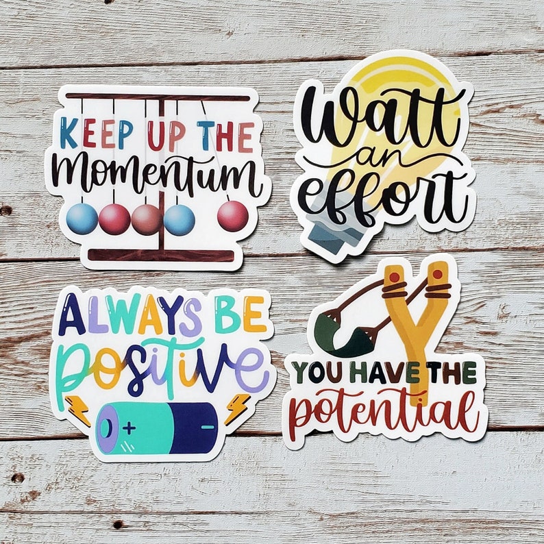 Physics Sticker Bundle - Motivational Quote, Science Teacher Gift ...