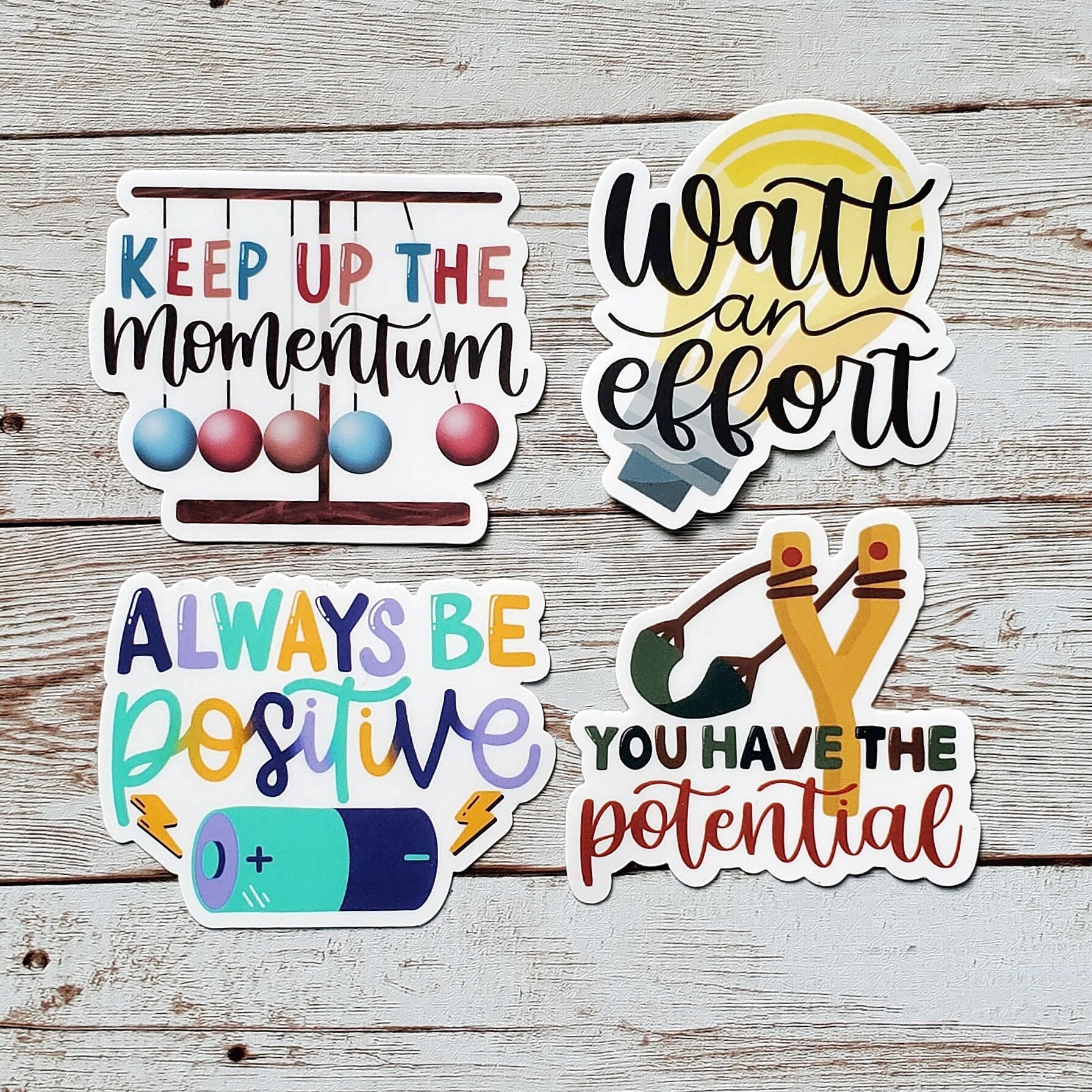 Physics Sticker Bundle - Motivational Quote, Science Teacher Gift ...
