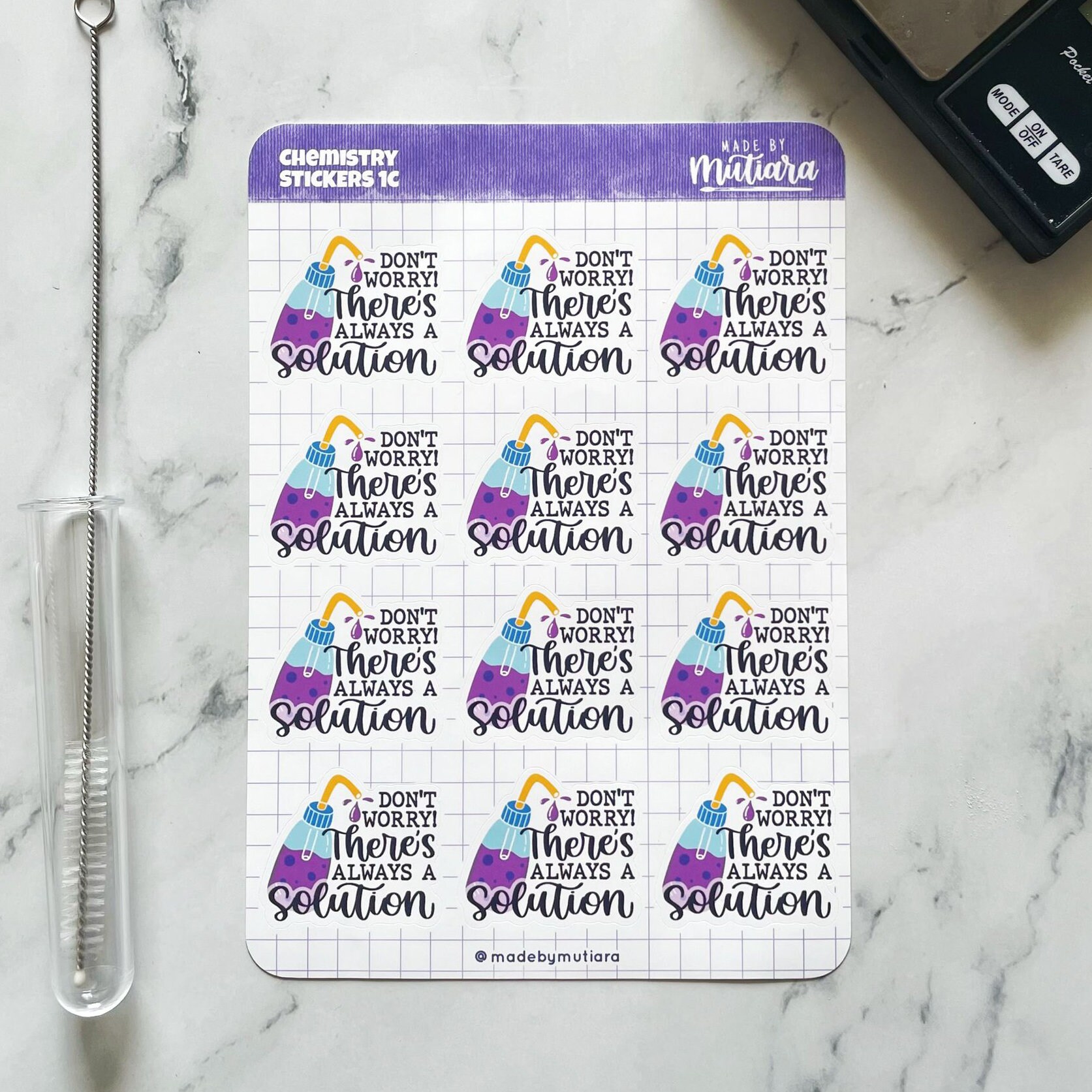 Chemistry Sticker Sheet - Science Planner Sticker, Motivational Quotes ...