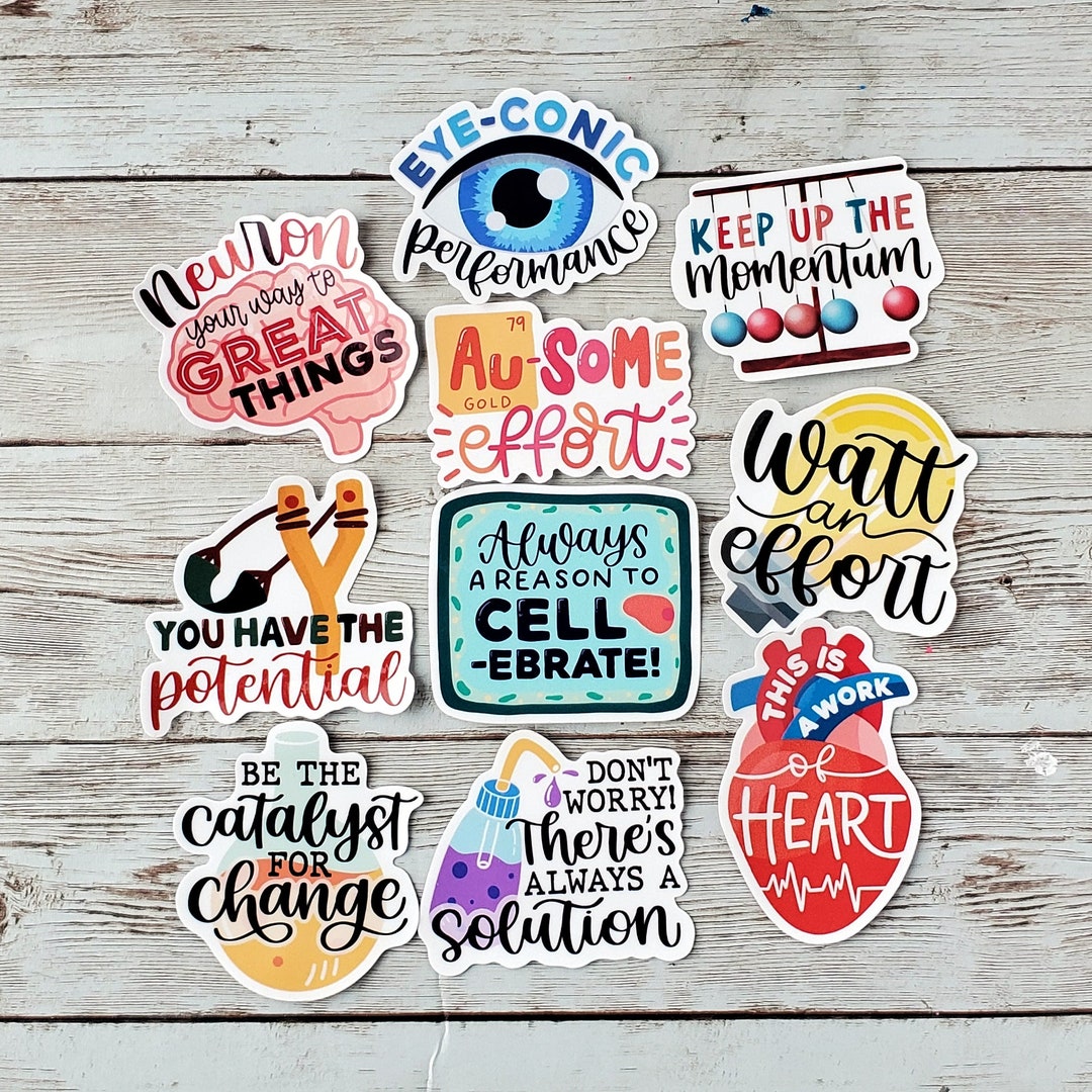Science Sticker Bundle Science Teacher Gift, Motivational Stickers ...