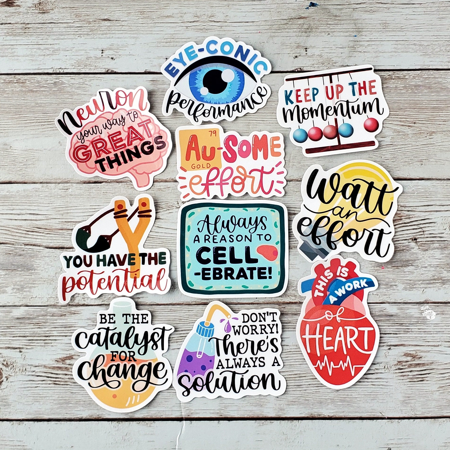Science Sticker Bundle Science Teacher Gift, Motivational Stickers ...