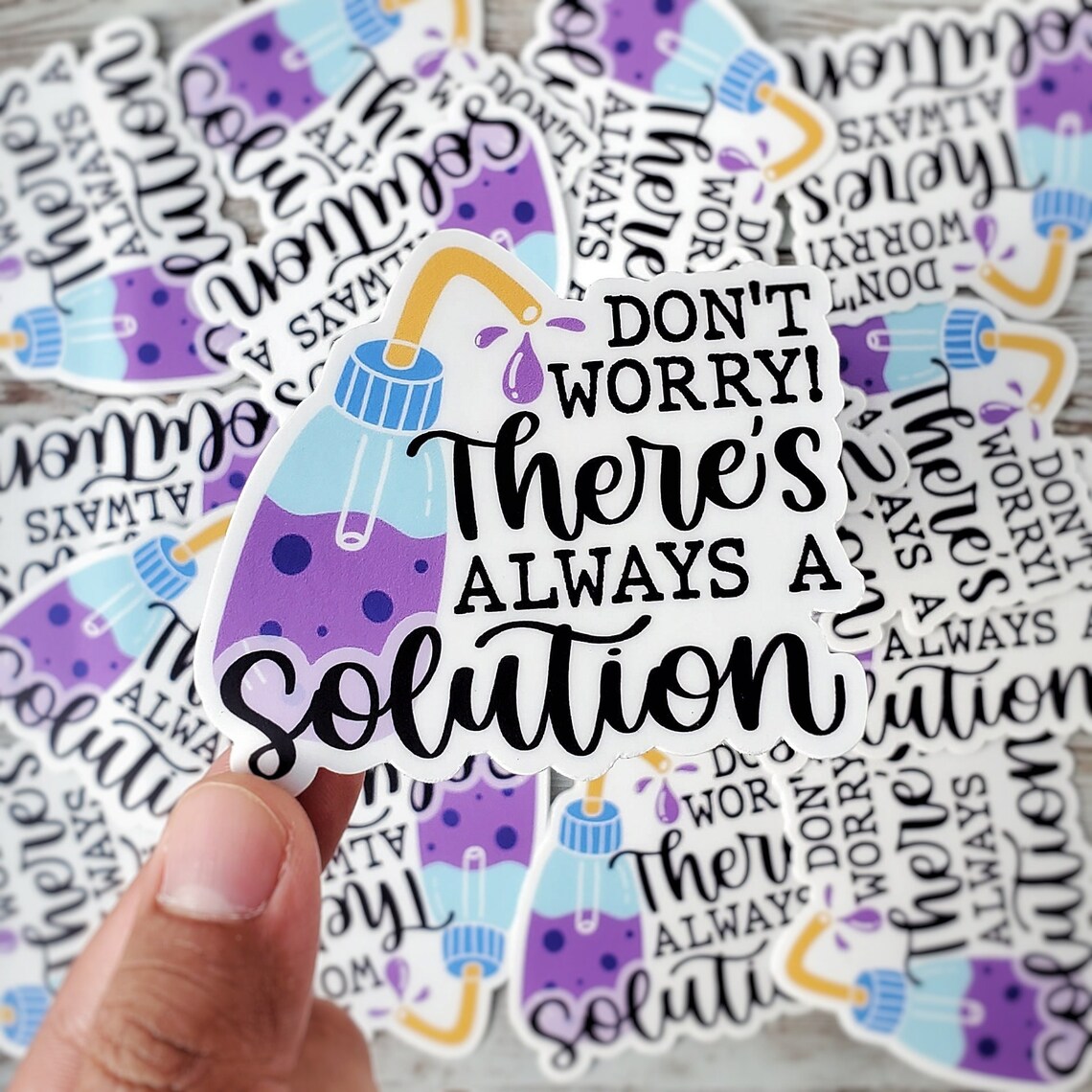 Solution Bottle Vinyl Sticker – Chemistry Pun, Inspirational Quote - Etsy