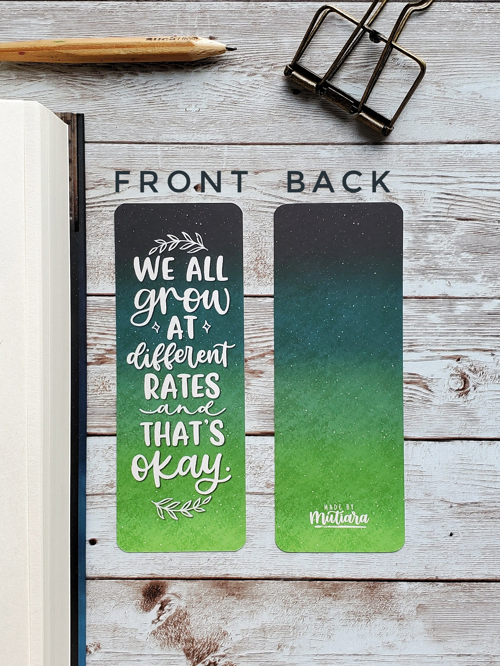 Growth Mindset Bookmark, Calligraphy Motivational Quote, Gift for Book ...