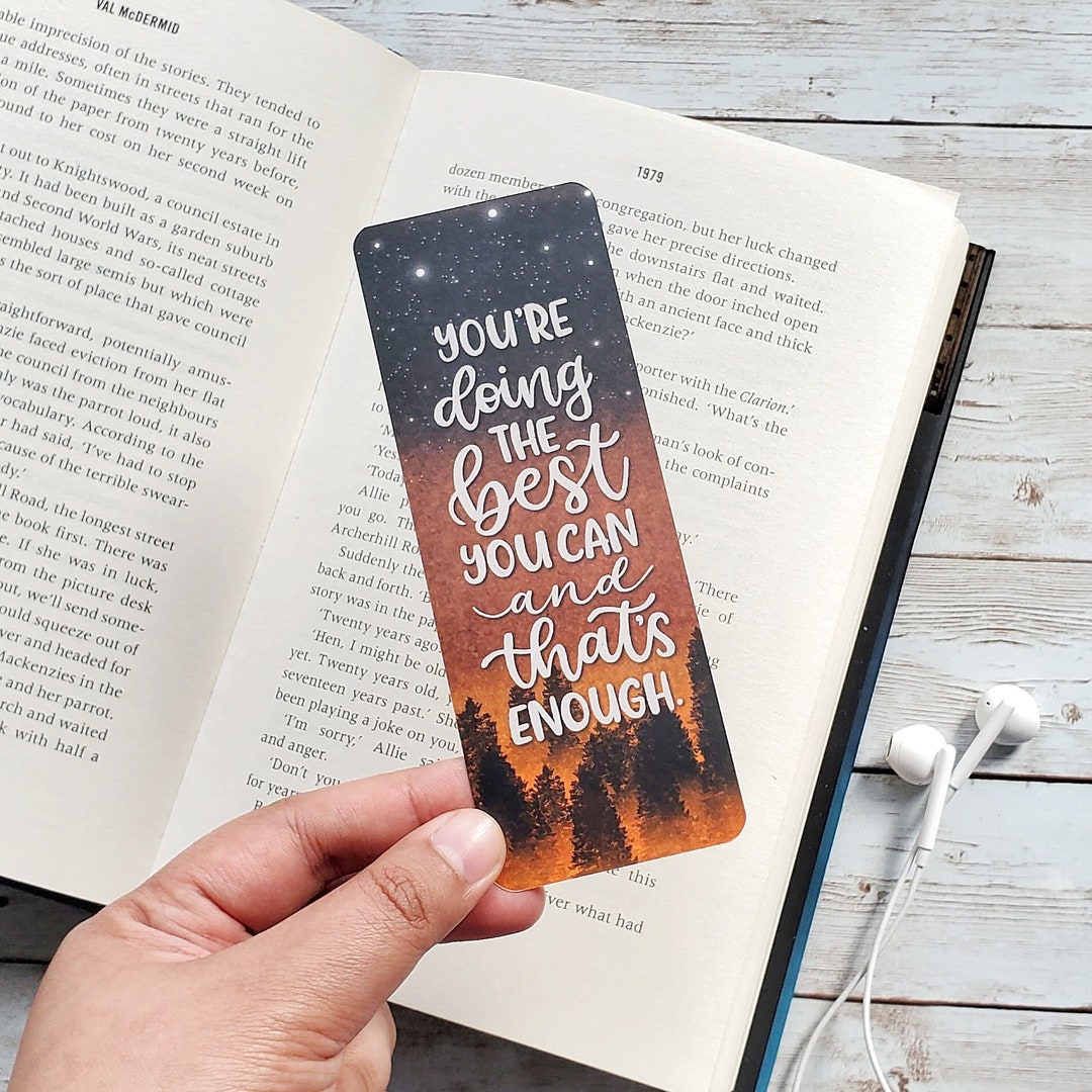 Best You Can Bookmark, Calligraphy Motivational Bookmark, Gift for Book ...