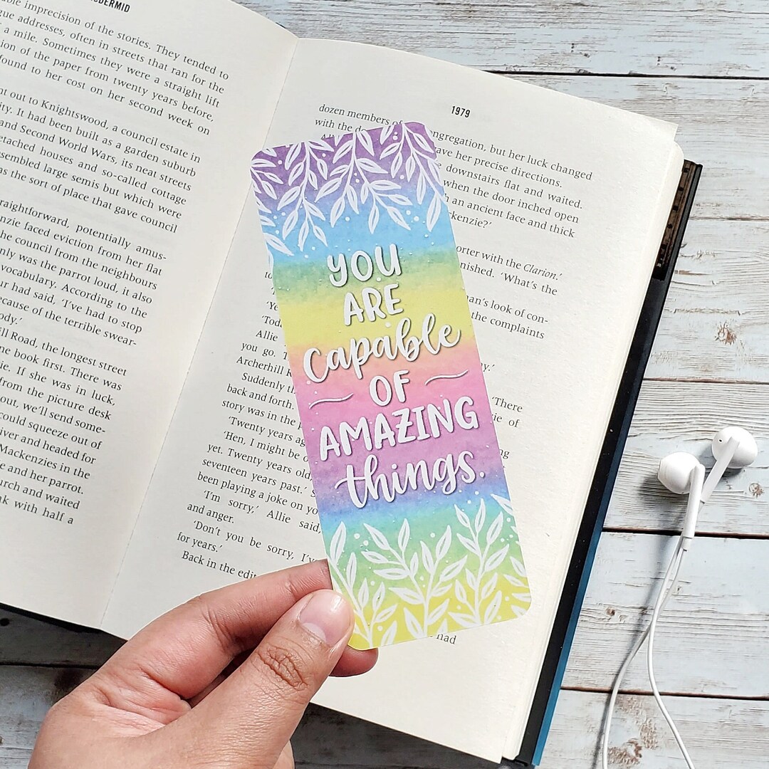 Amazing Things Bookmark, Pastel Rainbow Bookmark, Gift for Book Lover ...
