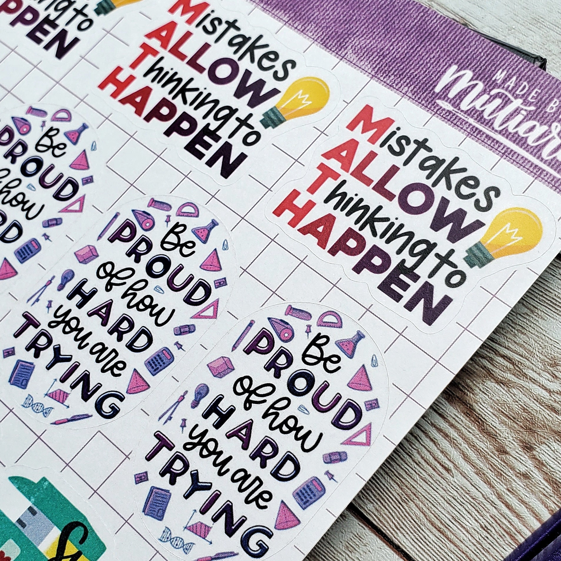 Math Sticker Sheet - Math Teacher Gift for Class Encouragement, A5 ...