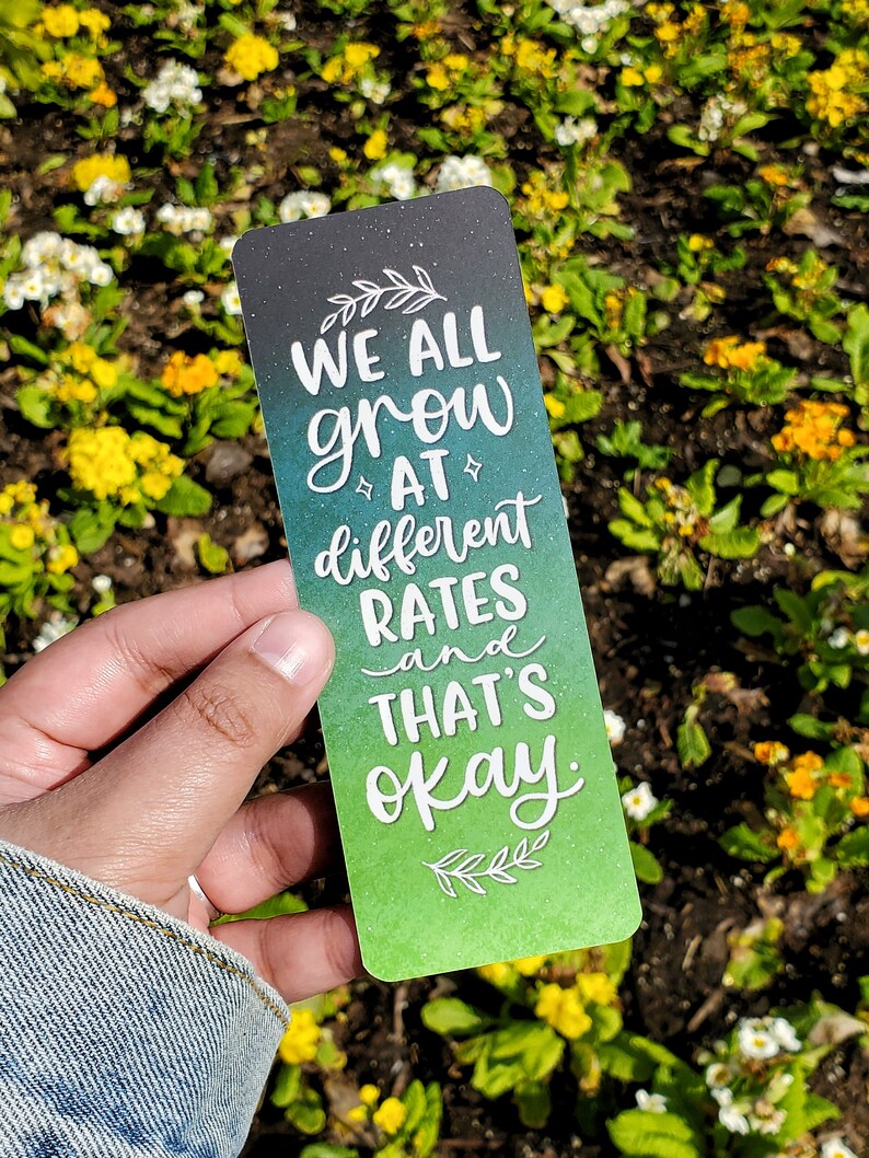 Growth Mindset Bookmark, Calligraphy Motivational Quote, Gift for Book ...