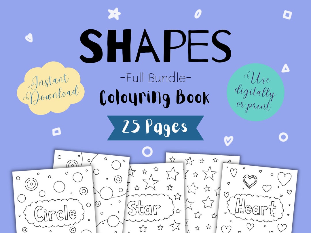 Shapes Full Bundle Colouring Book | Colouring Pages | Digital Colouring ...