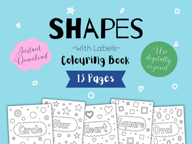 Labeled Shapes Colouring Book | Colouring Pages | Digital Colouring ...