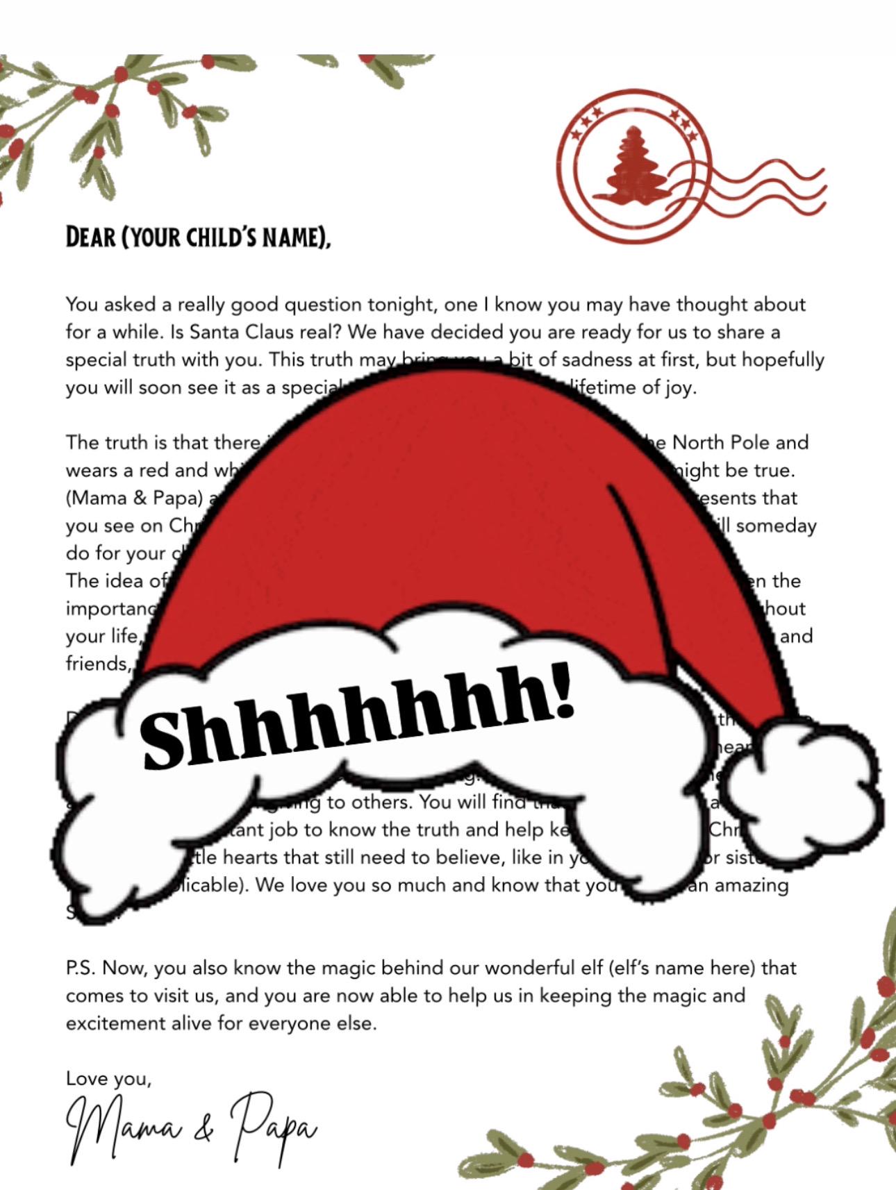 The Santa Secret Letter (shhh) - Etsy