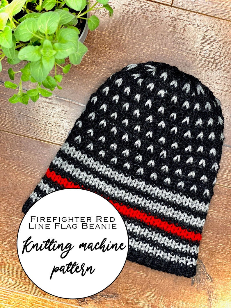 Firefighter Red Line Flag Beanie Knitting Pattern - Etsy
