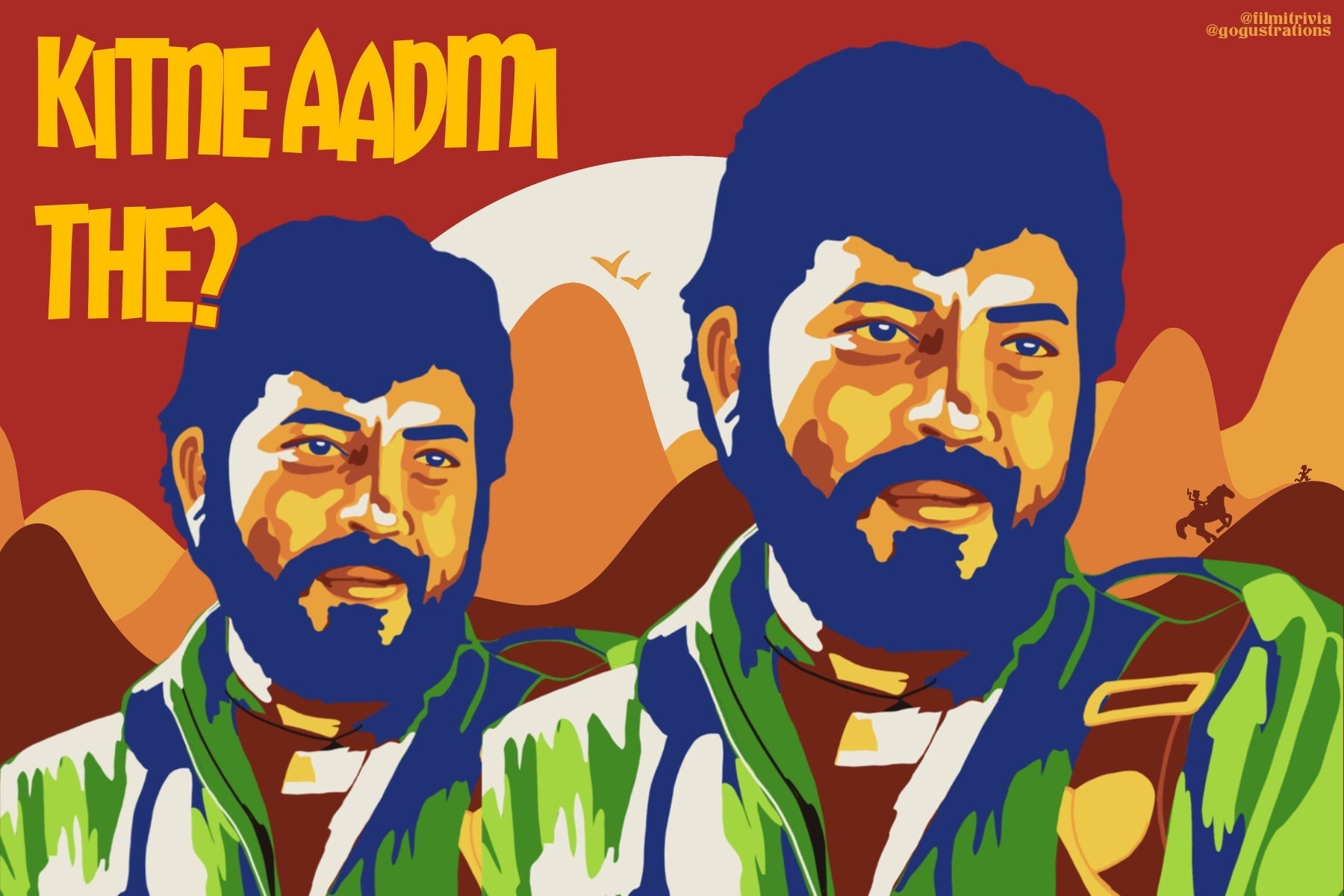 Sholay Kitne Aadmi the Gabbar Singh Postcard - Etsy