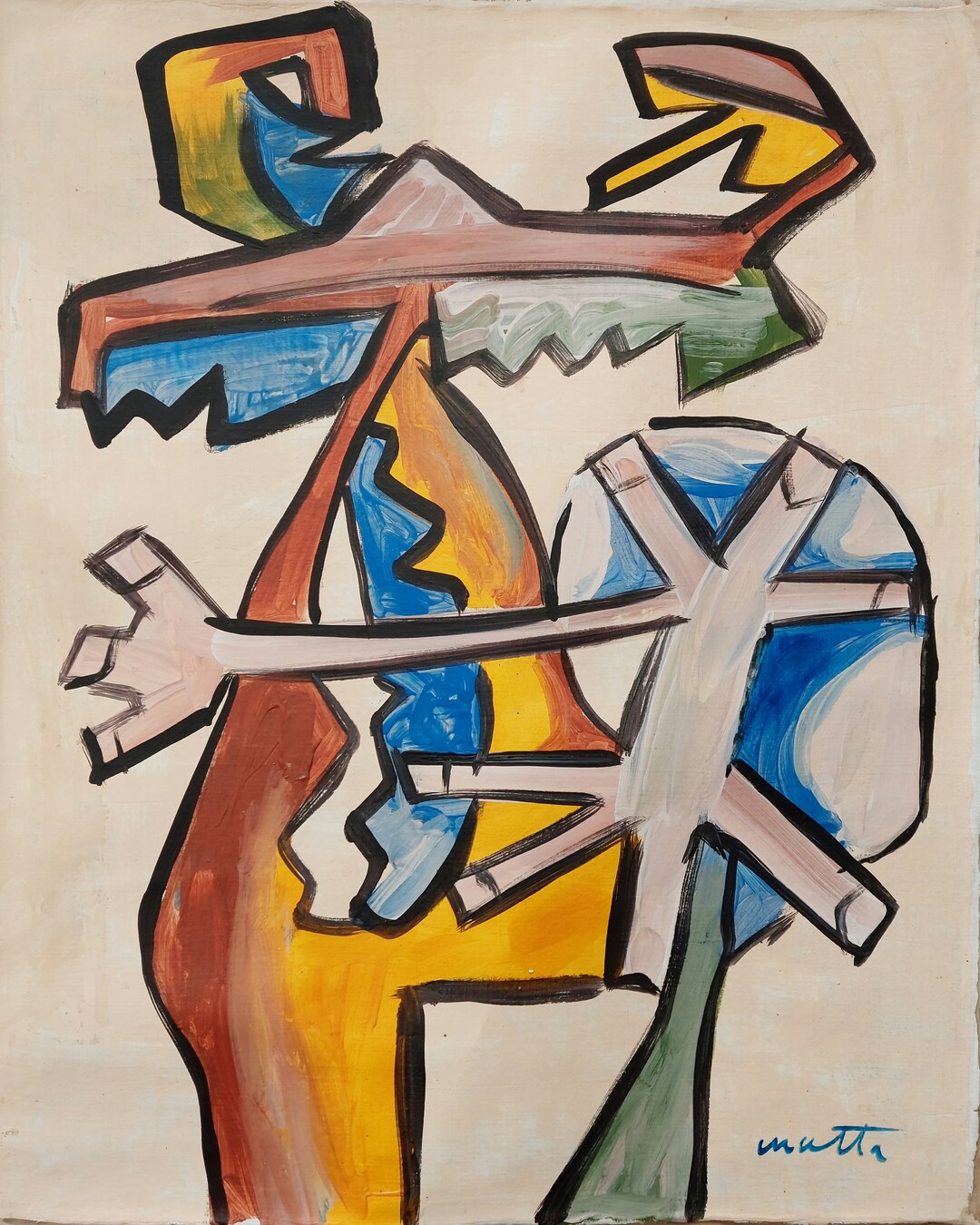 Roberto Matta, Signed Canvas, Vintage Abstract Modern Art, Chile - Etsy