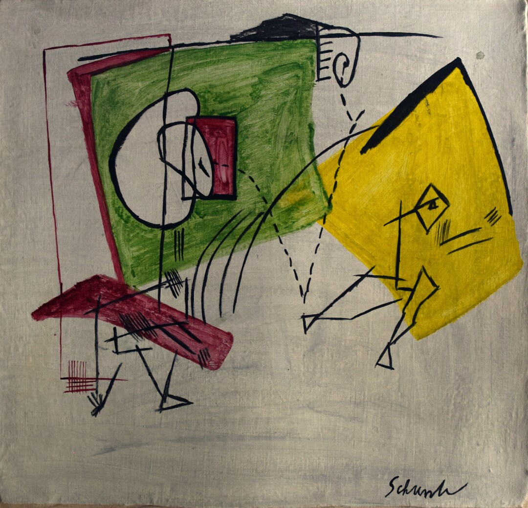 Louis Schanker Signed Canvas Vintage Abstract Modern Art, USA - Etsy