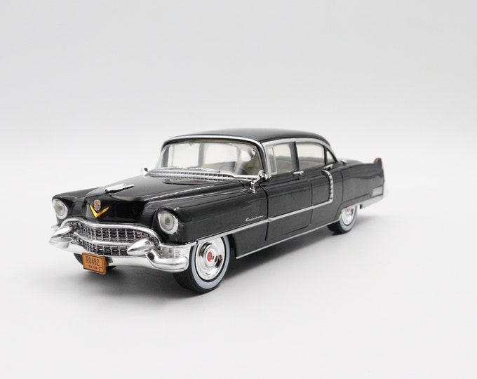 1955 Cadillac Fleetwood Series Model Car|scale 1/24 Diecast Black Car ...
