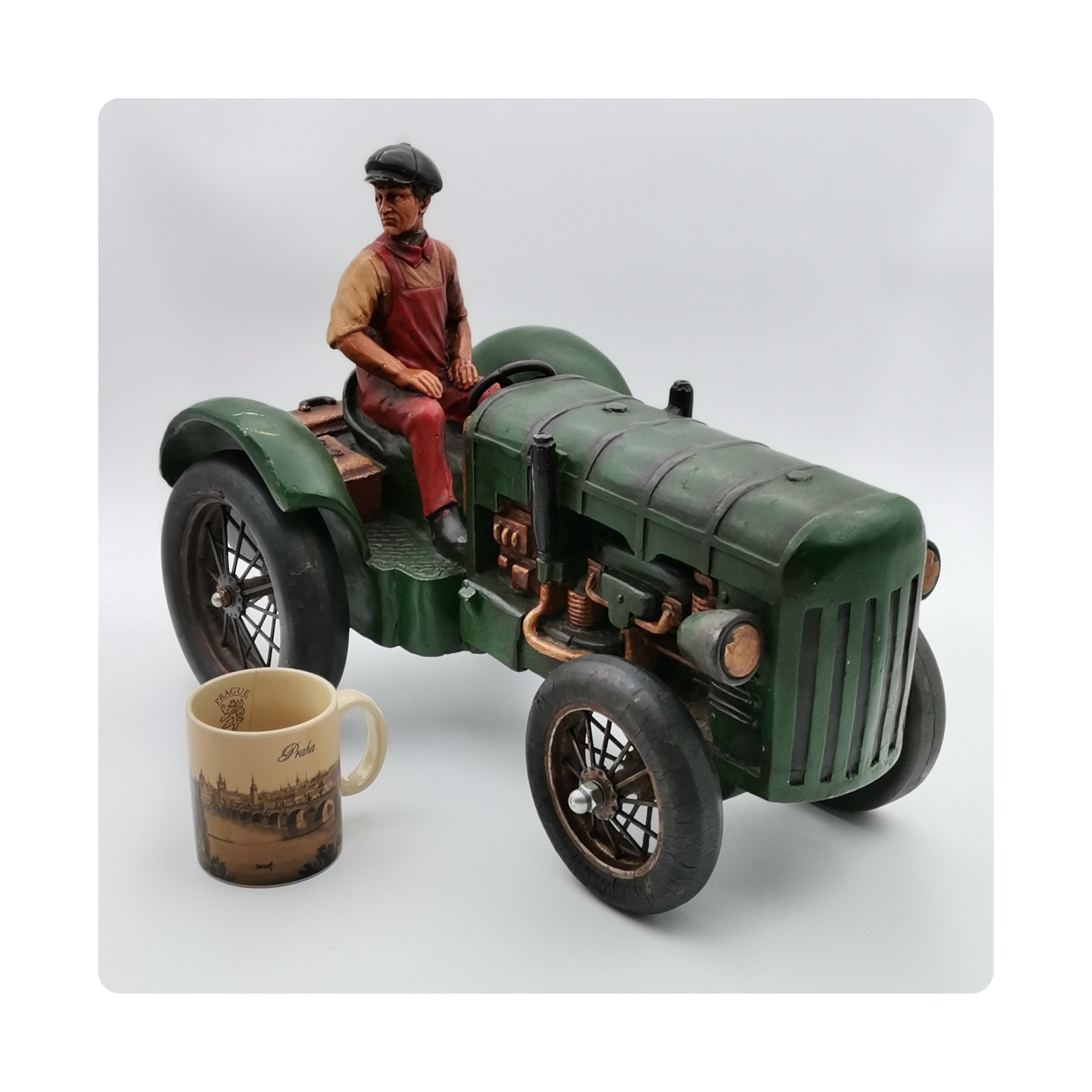 Vintage Country Corner Style Tractor Figurine|rustic Metal Tractor and ...