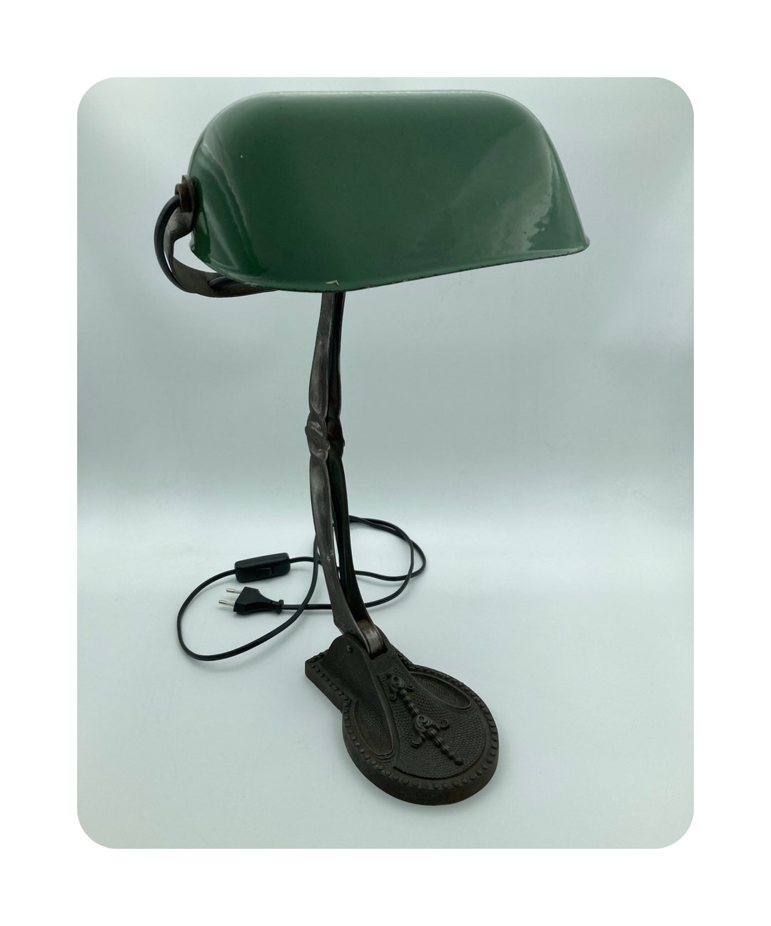 Vintage Banker Style Office Light|green Banker Lamp Art Nouveau Table ...