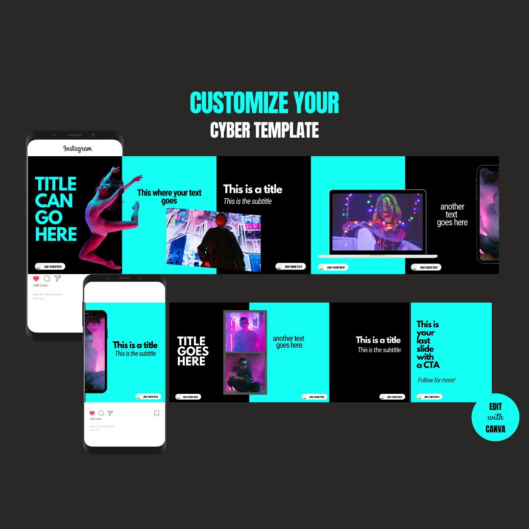 10 Slide Fully Customizable Instagram Carousel - Etsy