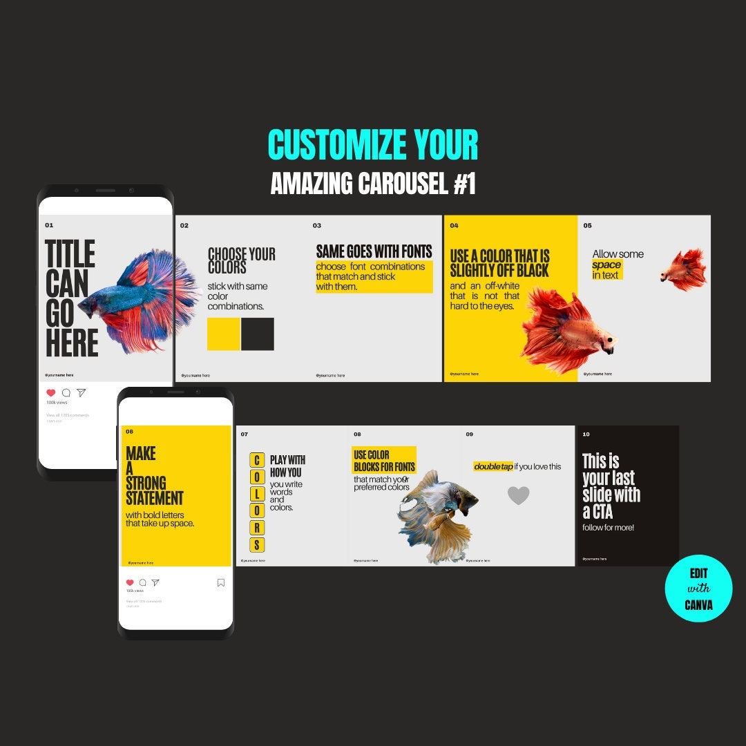 10 Slide Carousel Instagram Templates - Etsy