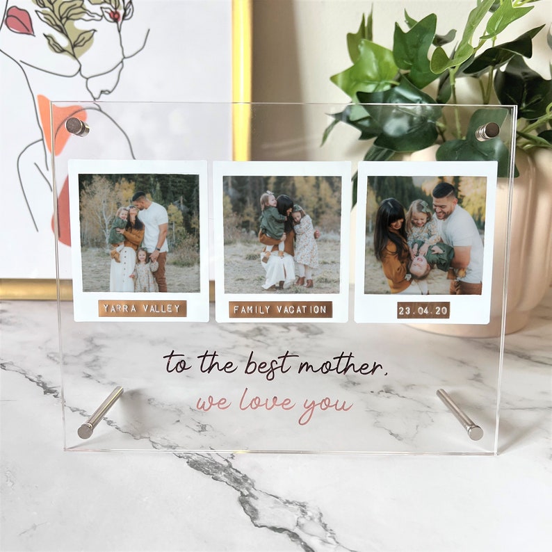 Standing SQUARE Polaroid Story Photo Collage Thin Acrylic Frame ...
