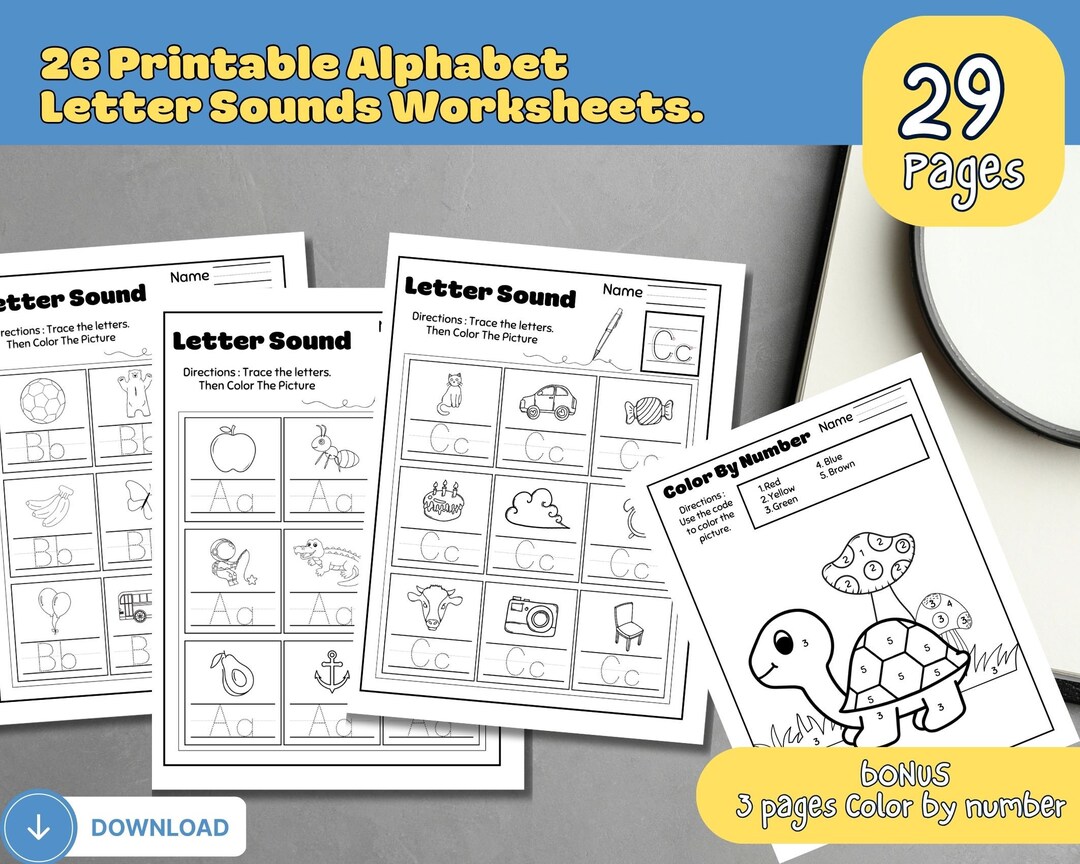 Alphabet Tracing Printables A to Z Worksheets Upper & - Etsy
