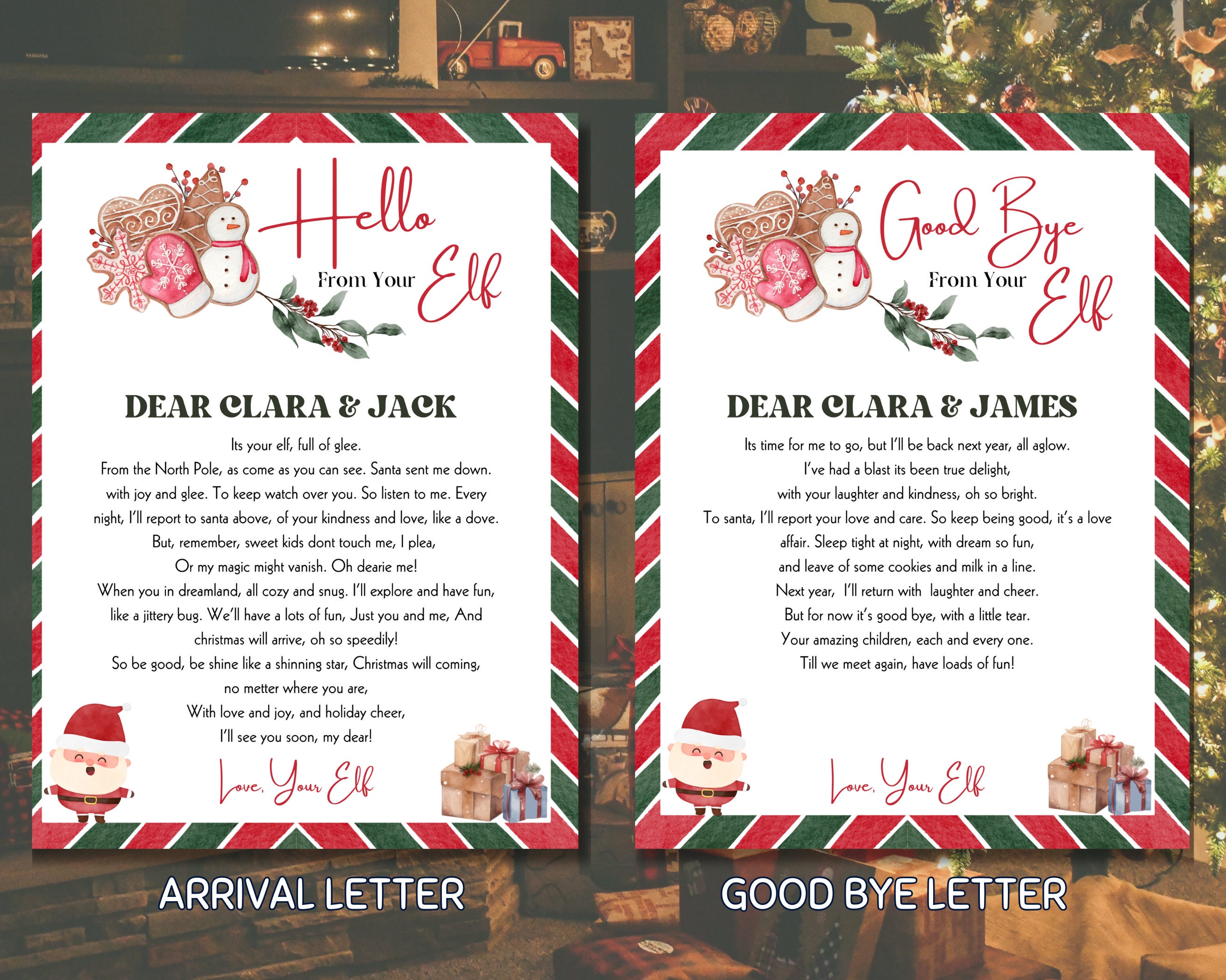 Editable Elf Letter Hello Letter Elf Goodbye Elf Letter Editable ...