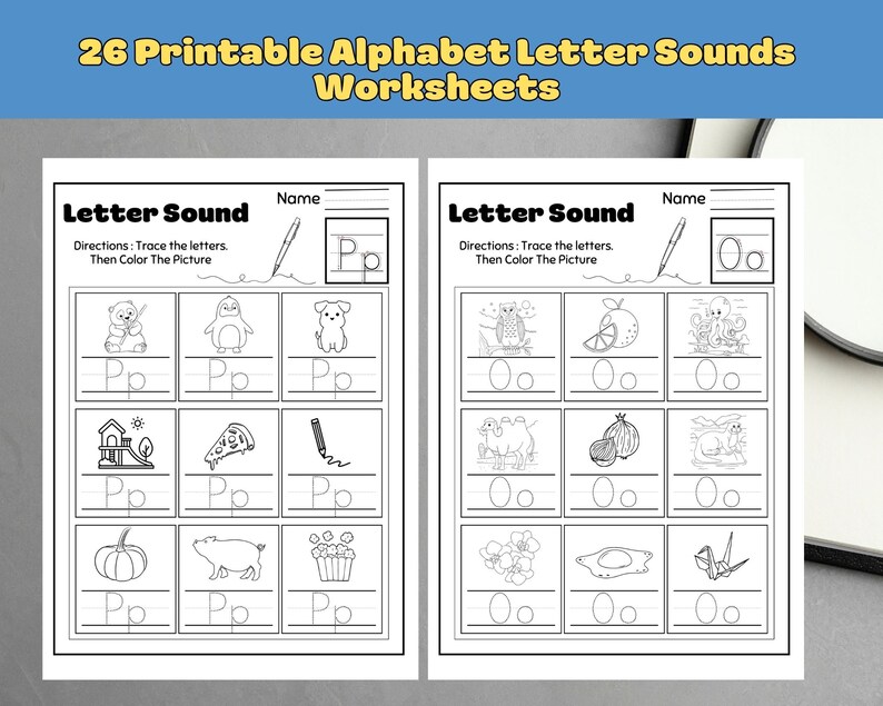 Alphabet Tracing Printables A to Z Worksheets Upper & - Etsy