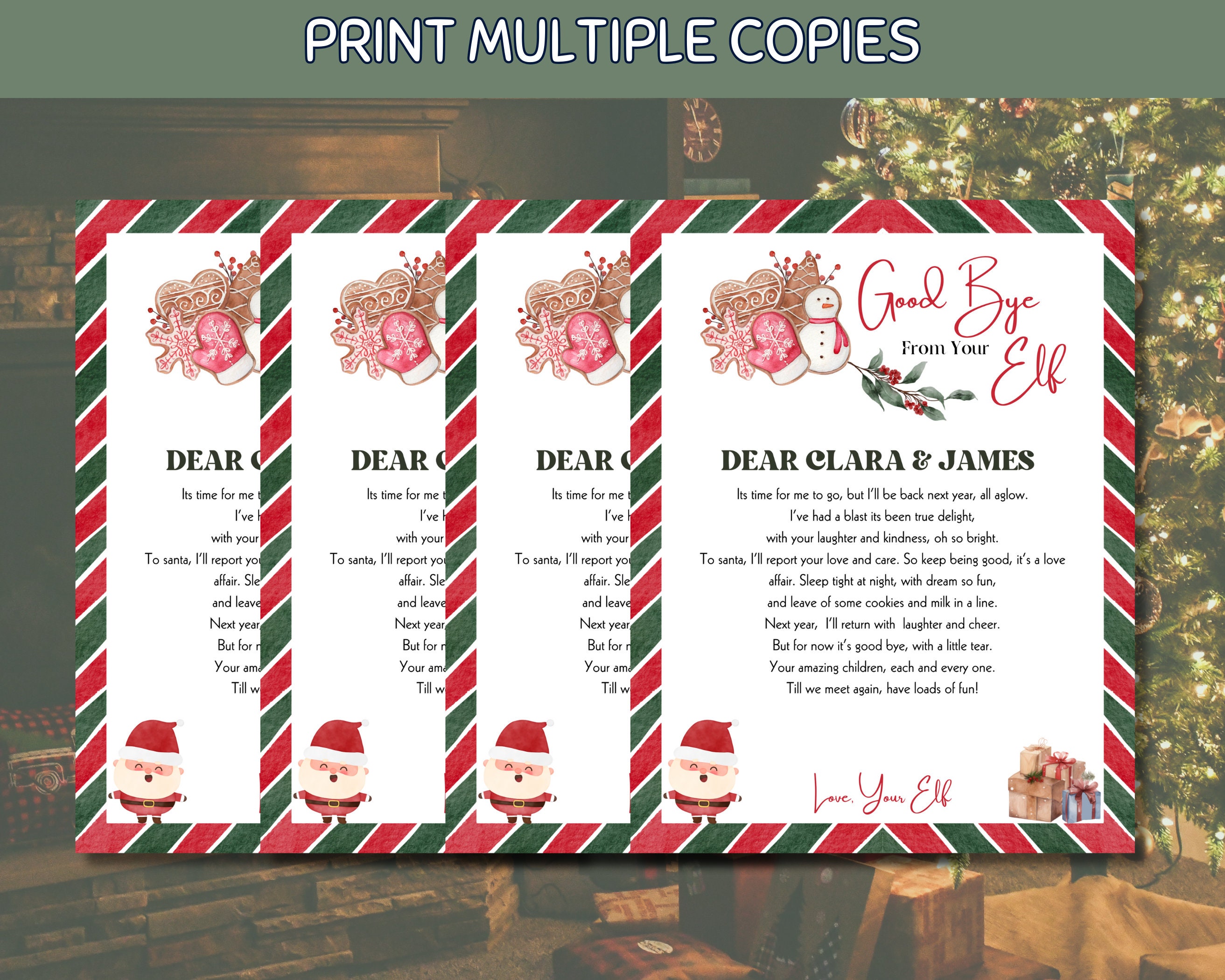 Editable Elf Letter Hello Letter Elf Goodbye Elf Letter Editable ...