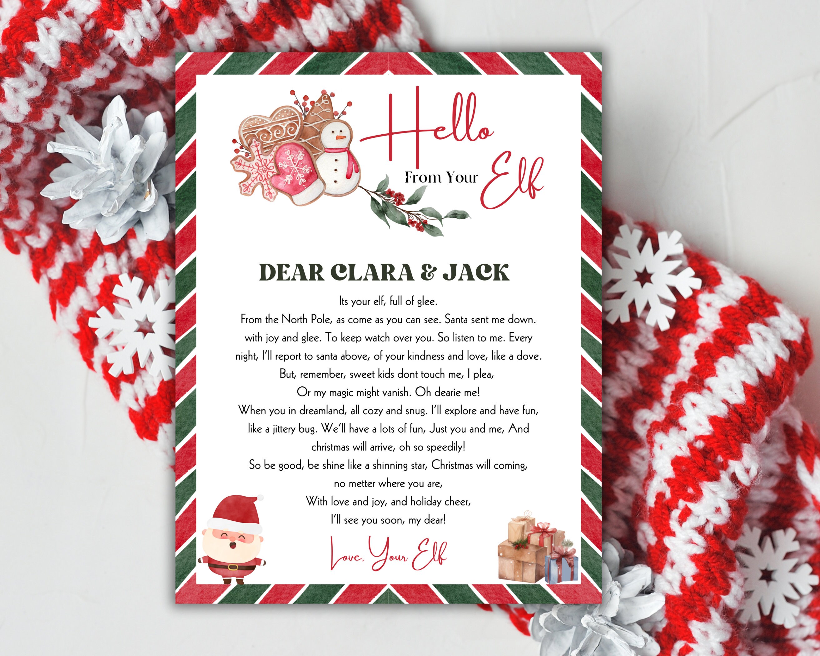 Editable Elf Letter Hello Letter Elf Goodbye Elf Letter Editable ...