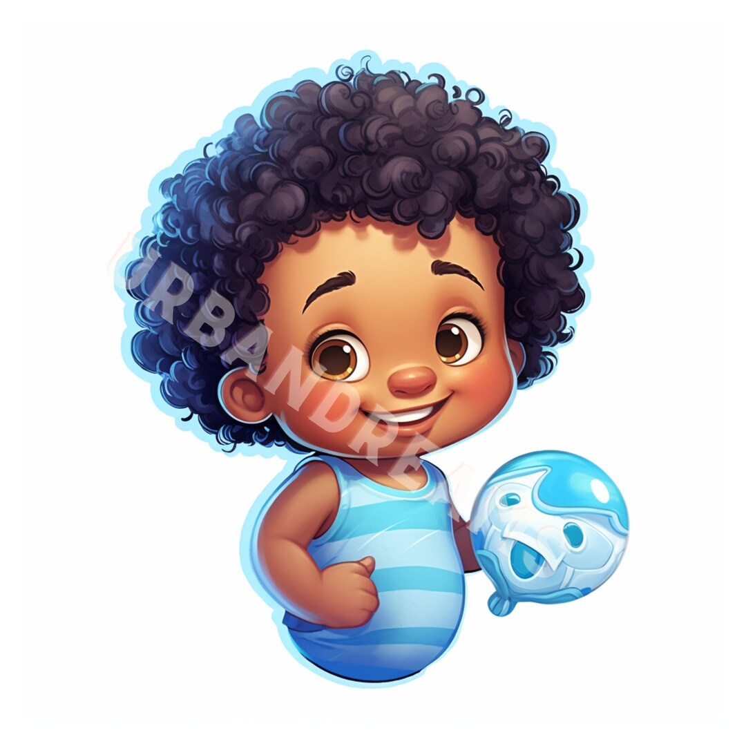 Cute Little Black Baby Boy PNG Clipart, Black Kids Png, Afro Png, Black ...