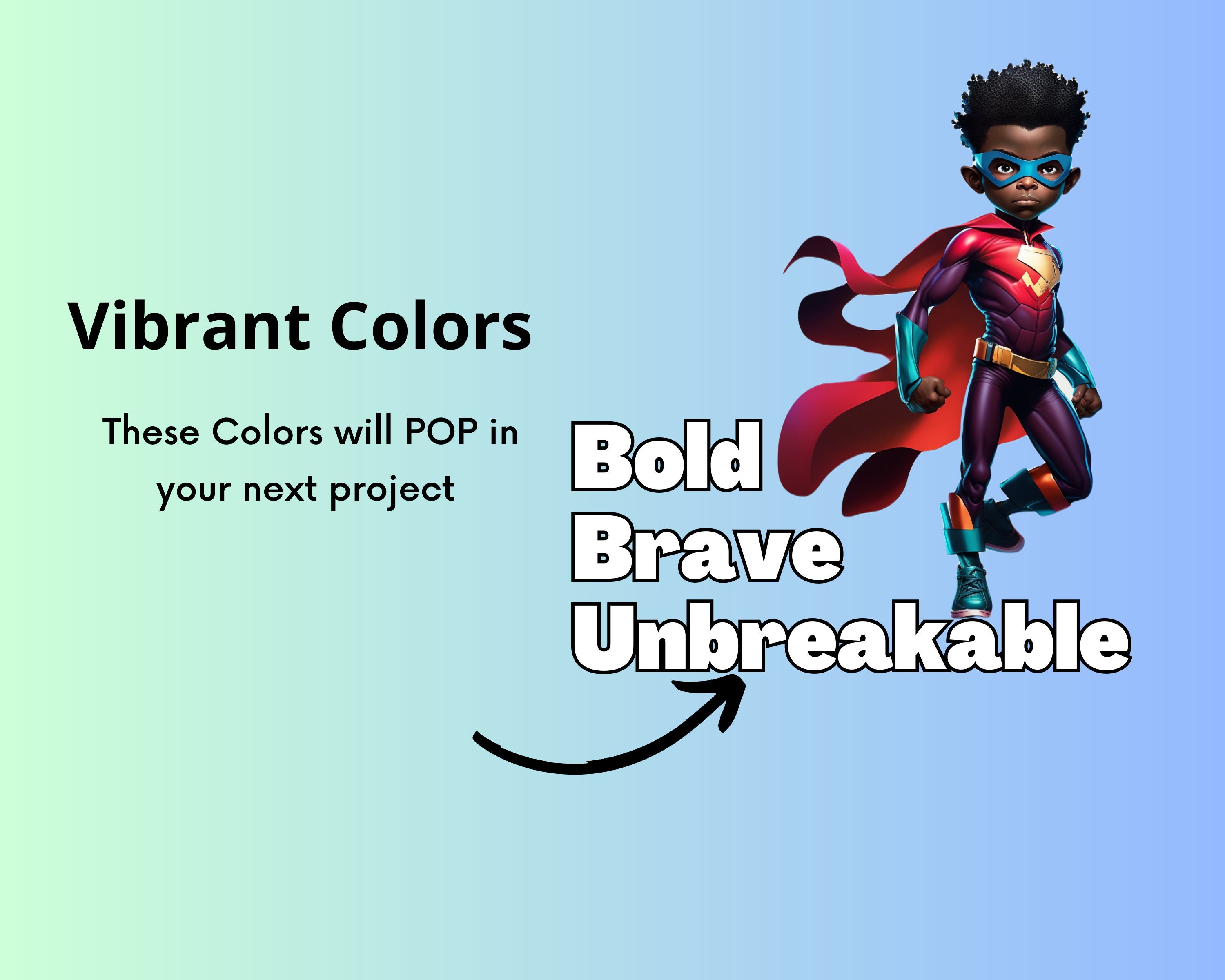 Bold Brave Unbreakable Black Boy Superhero | Strong Black Boy Power ...