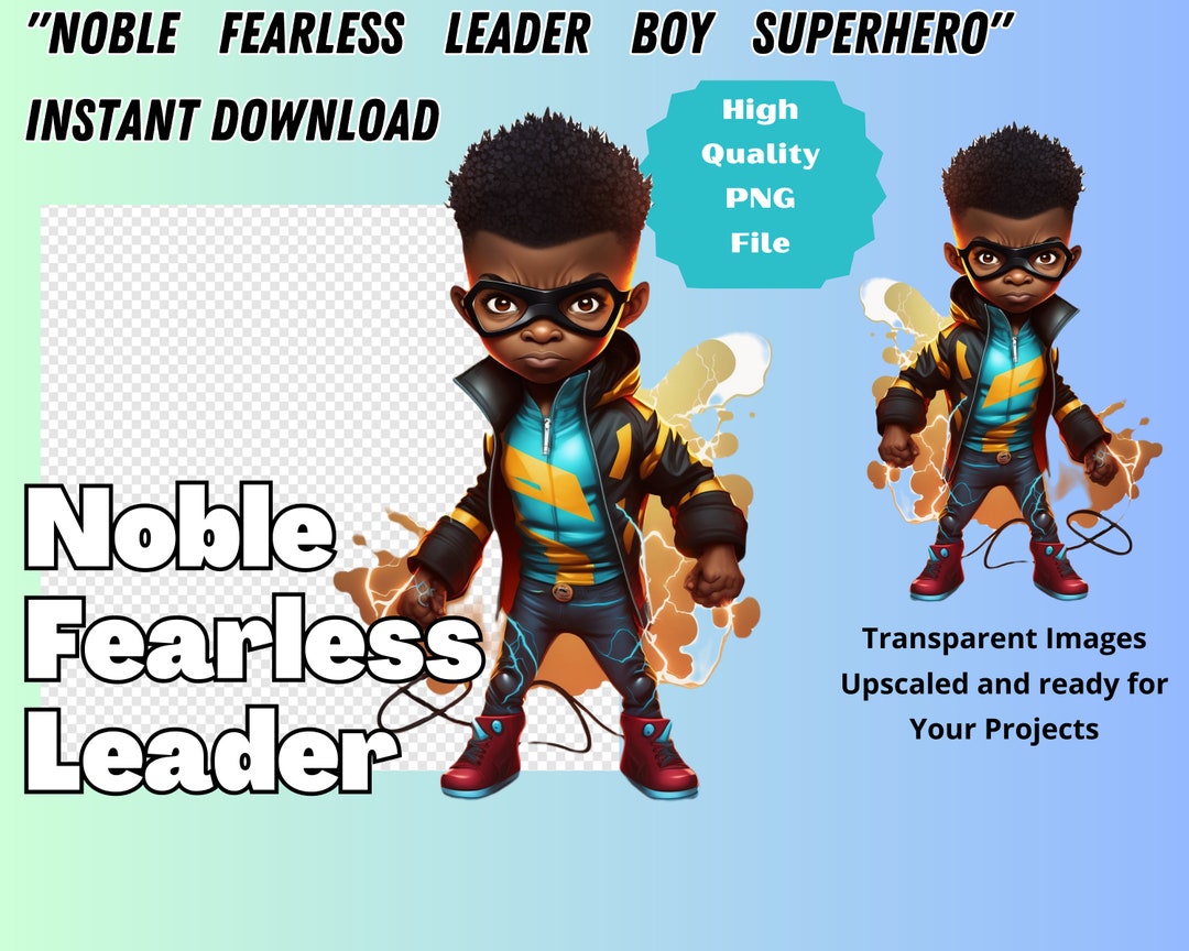 Noble Fearless Leader Black Boy Superhero | Strong Black Boy Power ...