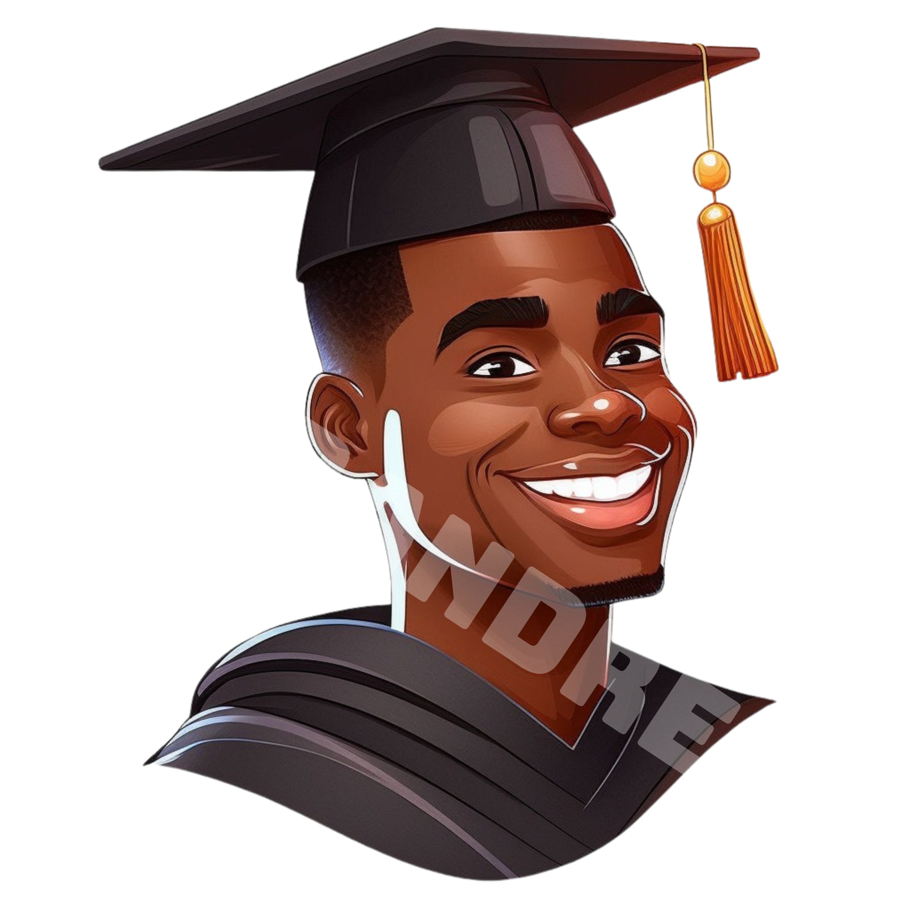 African American Grad Student PNG Clipart, Black Male Graduation Clipart, Afro Png, Transfer ...