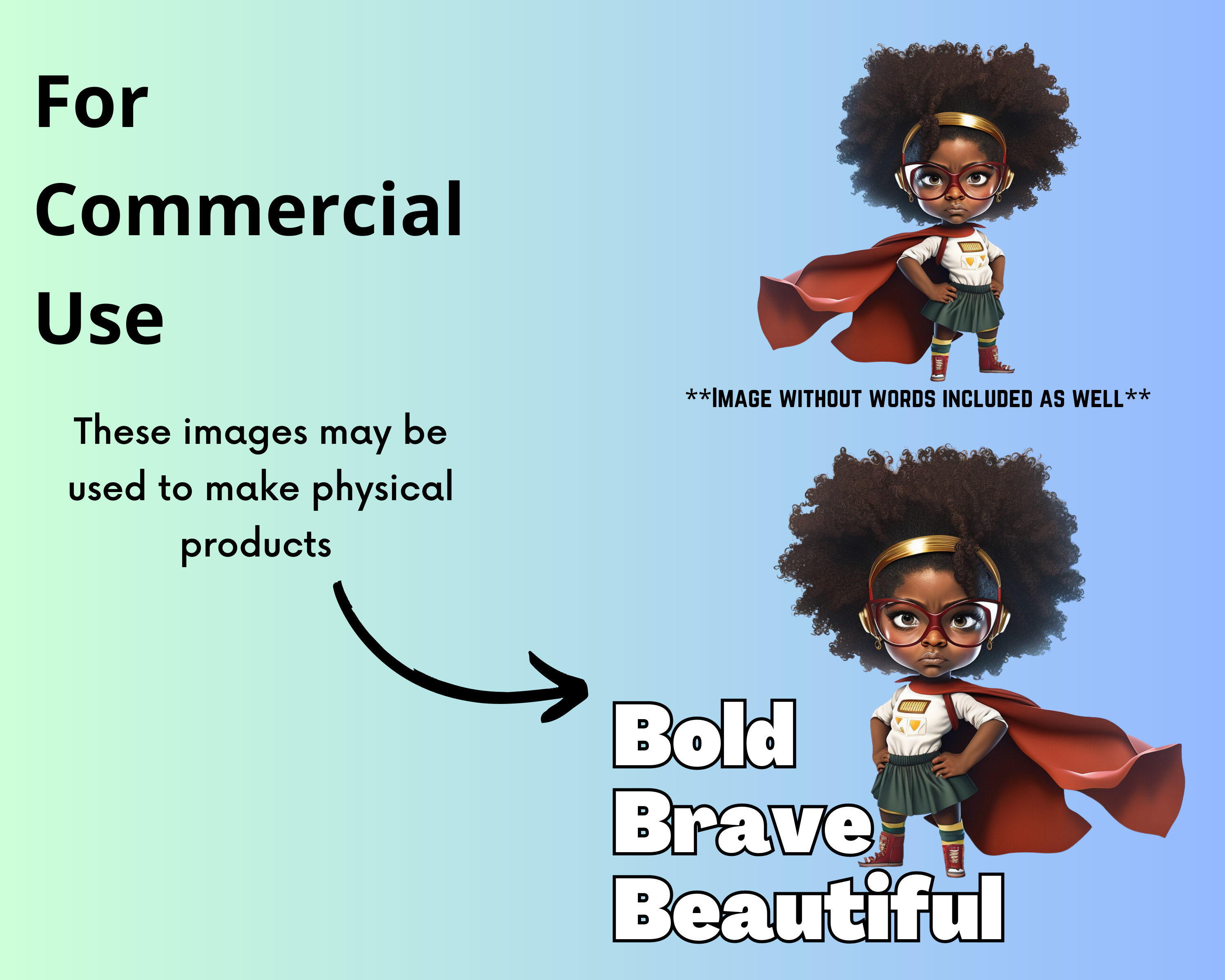 Bold Brave Beautiful Black Girl Superhero | Strong Black Girl Power ...