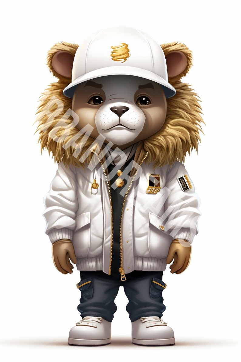 Urban Teddy Bear Png. Detailed Colorful Png Design. Shirts and ...