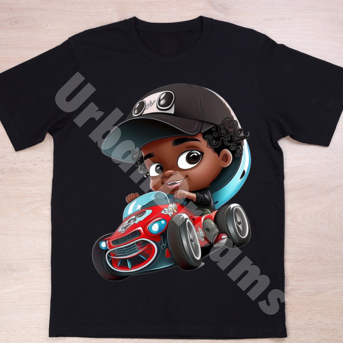 Black Baby Boy Driving a Race Car Clipart Png. File - Etsy
