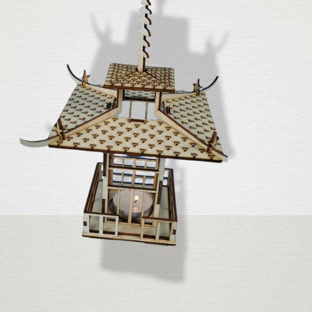 Lantern on Small Candles Laser Cut, Beautiful Pagoda, Laser Cutting ...