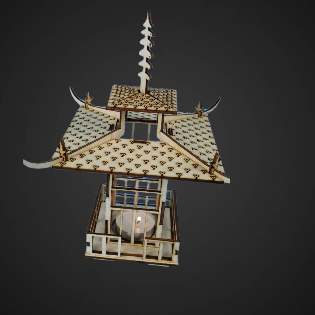 Lantern on Small Candles Laser Cut, Beautiful Pagoda, Laser Cutting ...