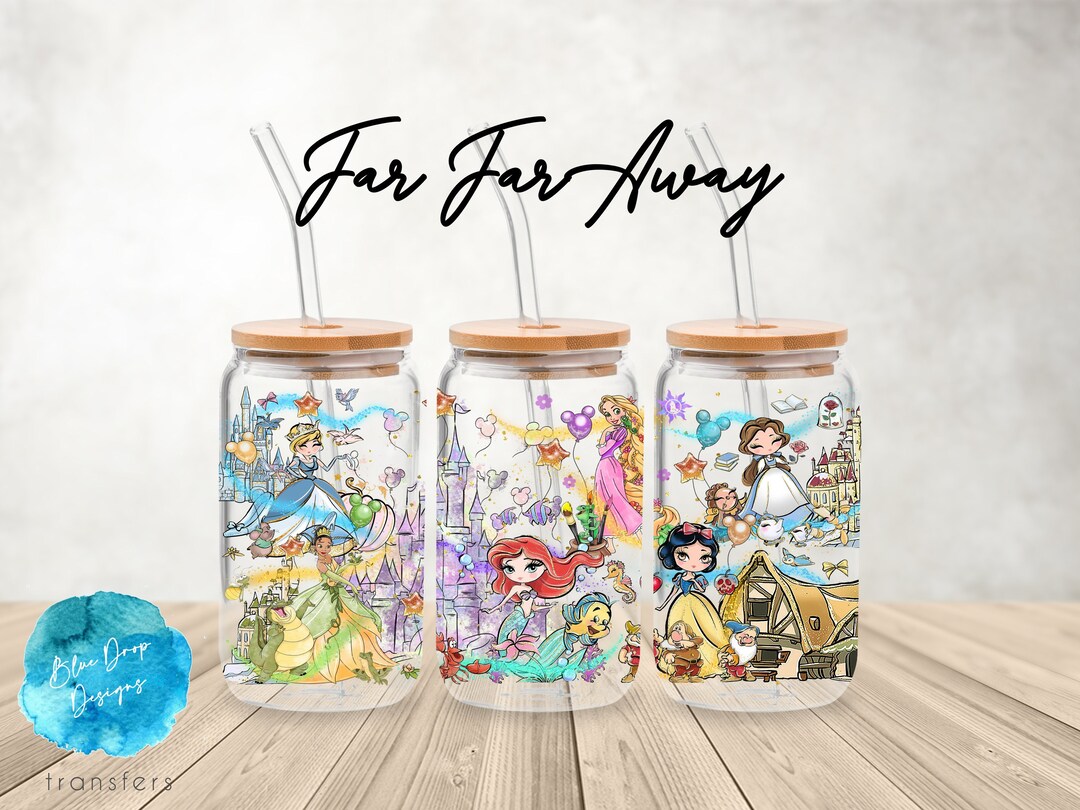UV DTF Cup Wrap | Far Far Away Princess Girls Castle Pink | Libbey ...
