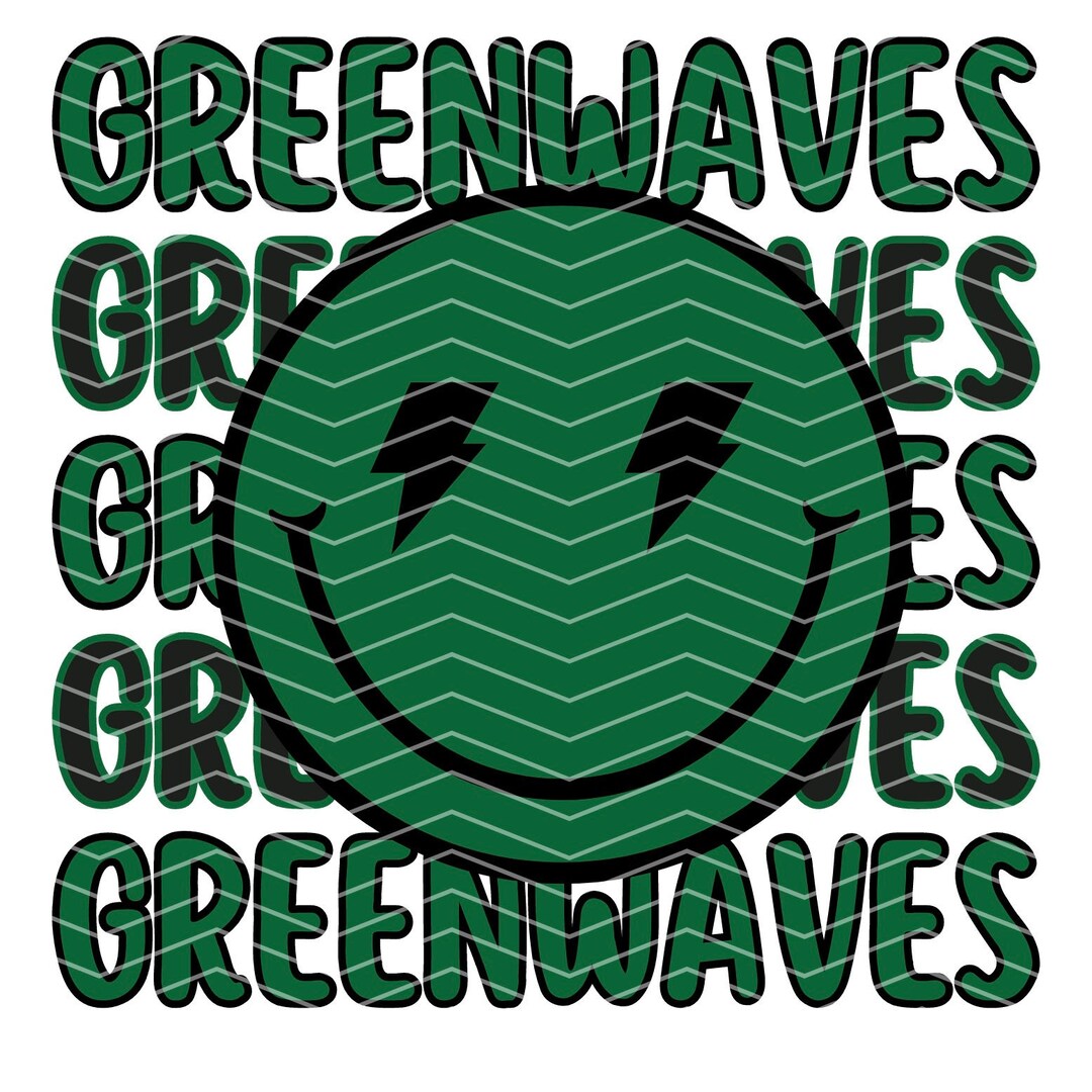Greenwave Png /school Mascot Png / Green and White Png / Trendy Png - Etsy