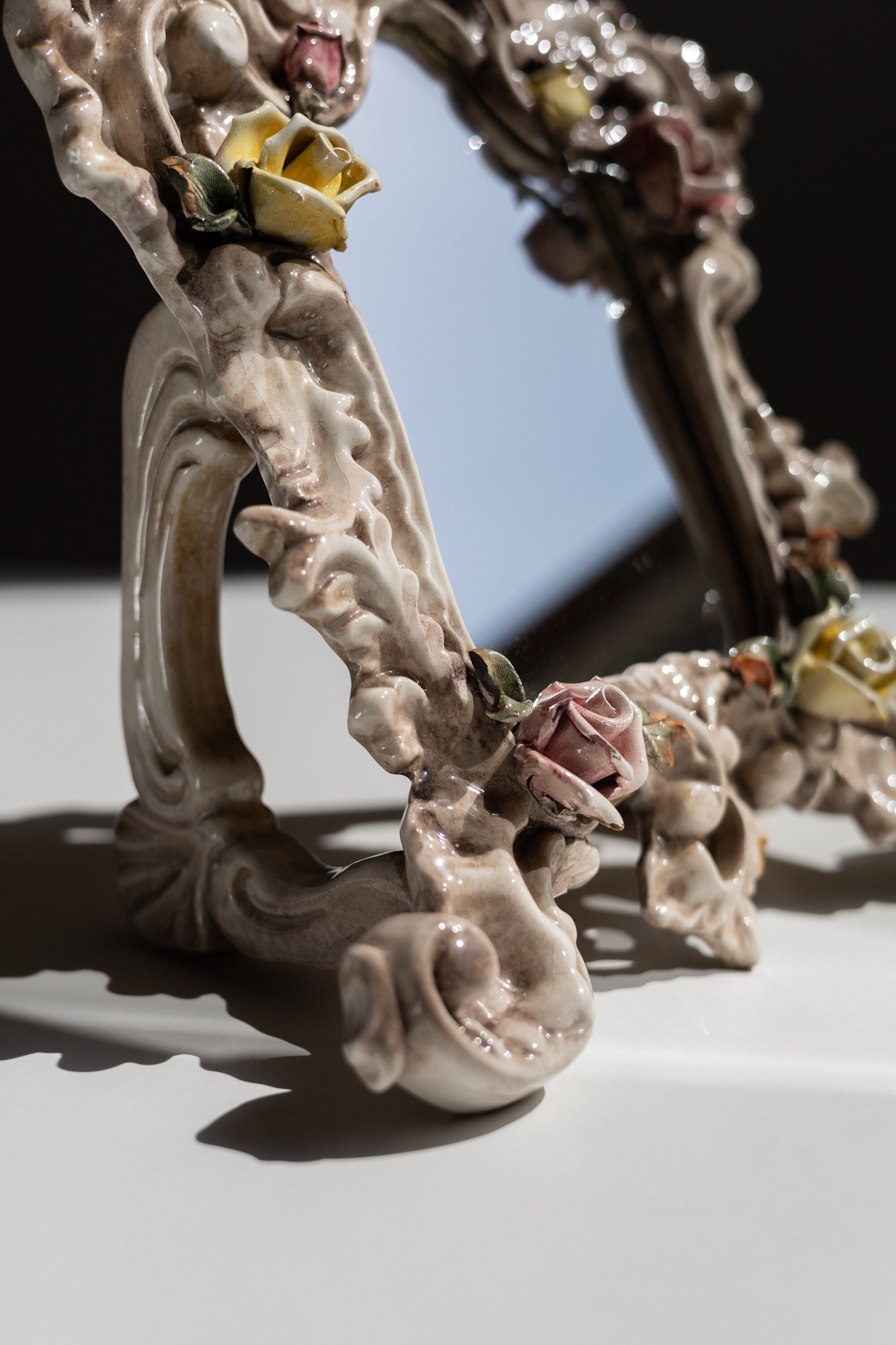 Italian Capodimonte Porcelain Floral Table Mirror 1950s / - Etsy