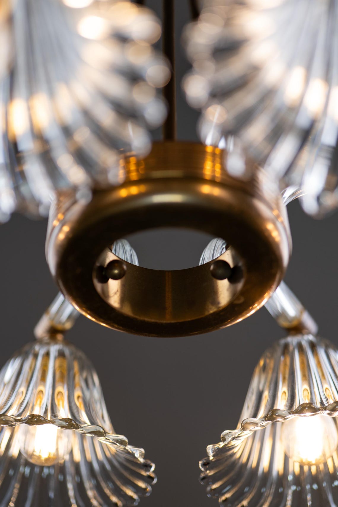 Art Deco Barovier & Toso Murano Glass Chandelier 1950s / Rare Large ...