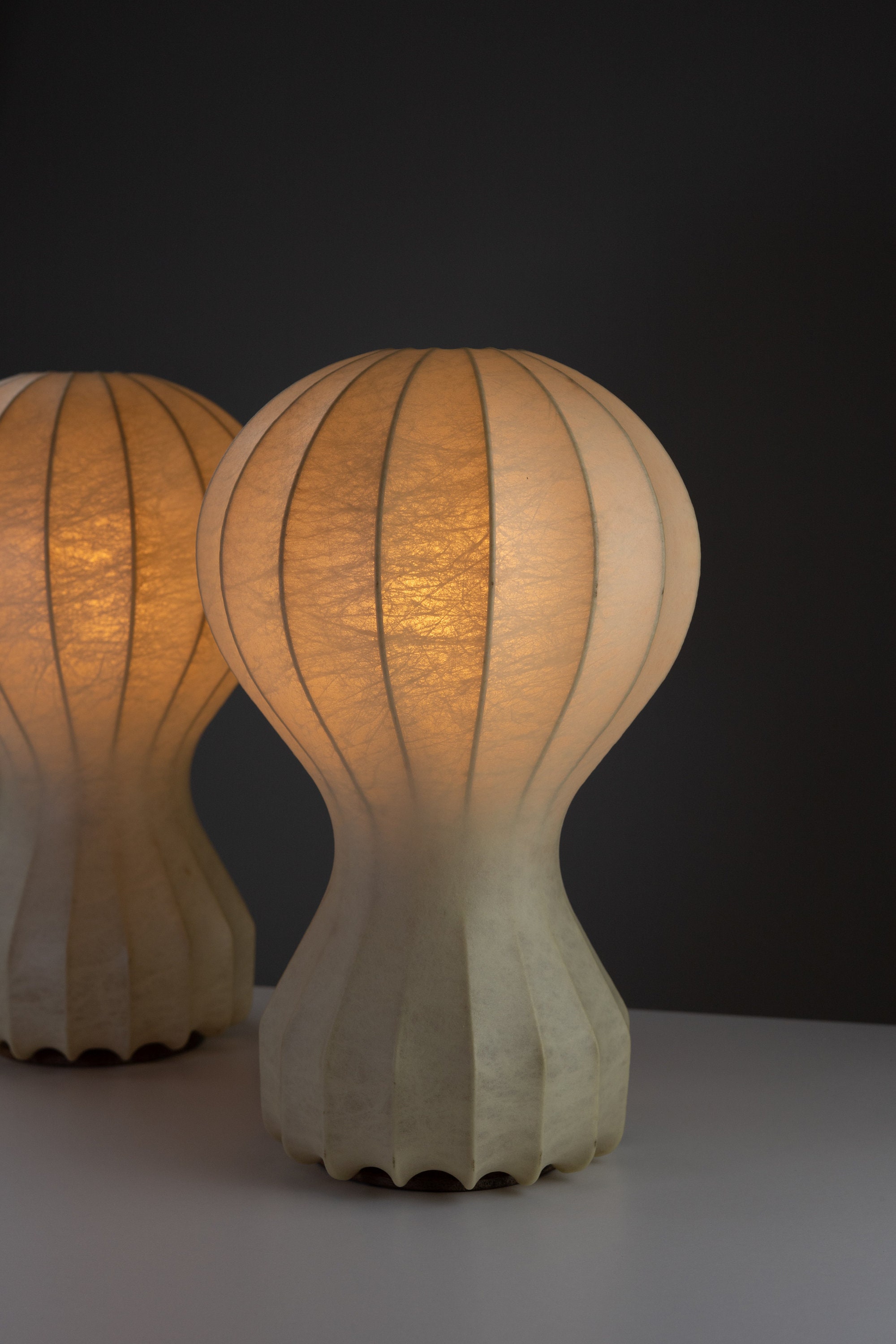 Pair of Vintage Cocoon Gatto Resin Table Lamps by Achille & Pier ...