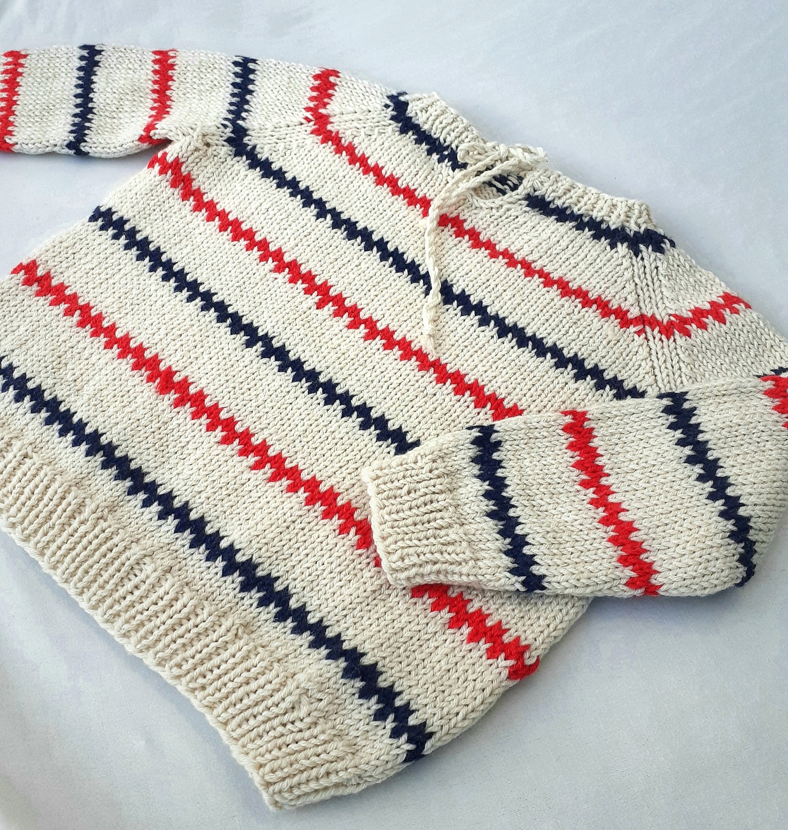 Hand Knitted Swedish Sweater, Pippi Sweater, Handmade Clothing, Striped ...