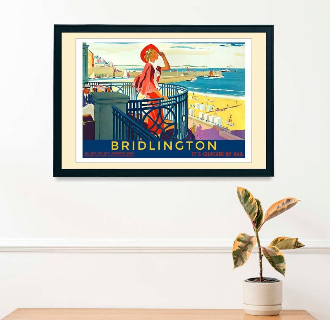 Bridlington Vintage Railway Poster, North Yorkshire, Coastal Art ...