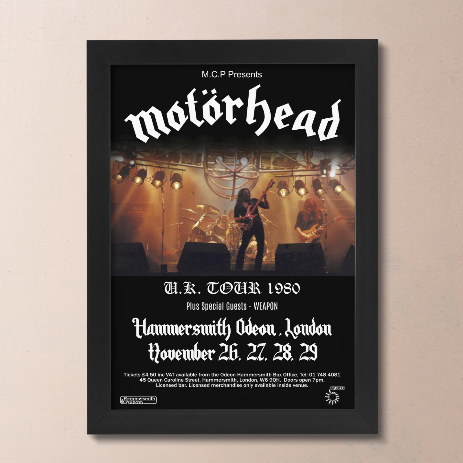 Motorhead at Hammersmith Odeon Poster Print, Cool Wallart, Mancave ...