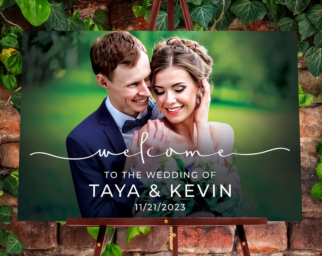 Photo Welcome Sign, Wedding Welcome Sign, Custom Acrylic Sign ...