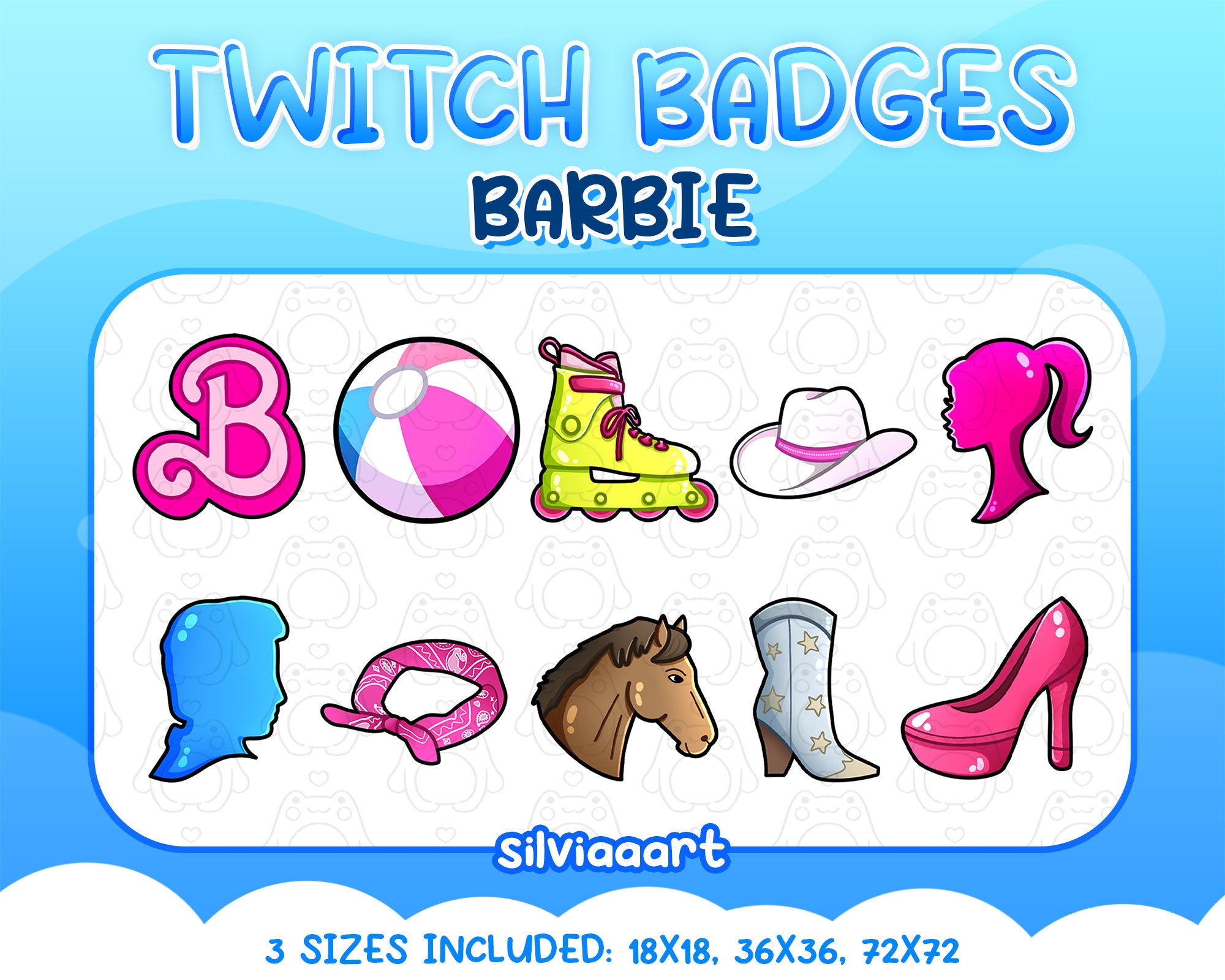 Twitch Barbie Movie Inspired Emote - Badges - Streamer - Channel Point ...