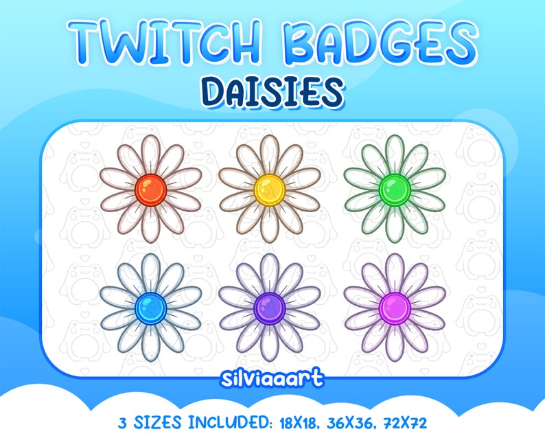 Twitch Daisy Flower Emote - Badges - Streamer - Channel Point ...